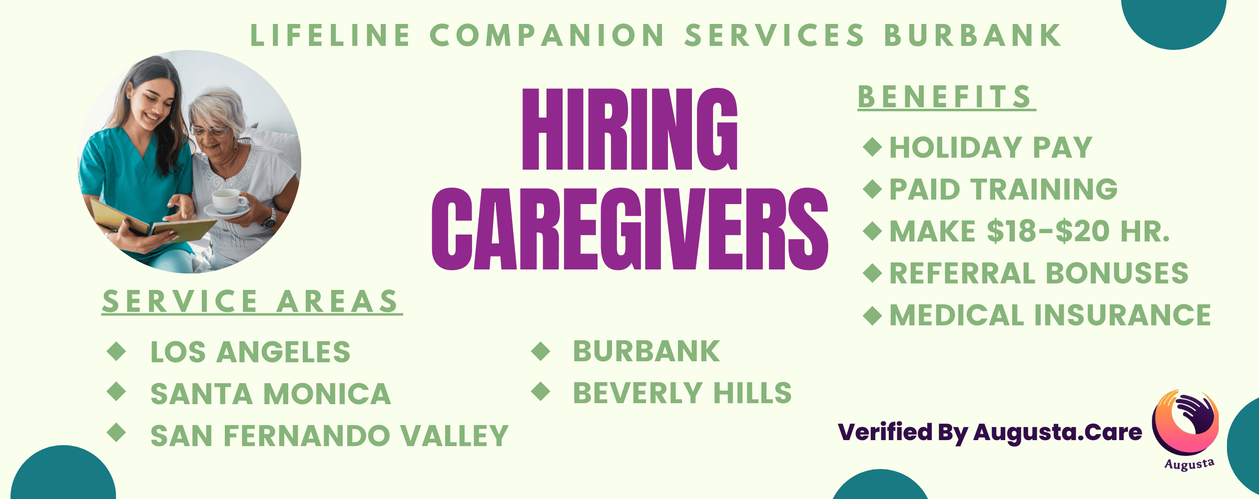 Senior Home Care Job in Burbank, CA | Lifeline Companion Services - Burbank